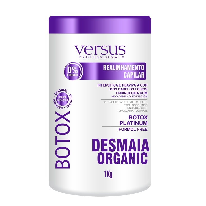 Botox Capilar Matizador Organic Sem Formol Versus 1 Kilo - BRCosméticos Botox Capilar Matizador Organic Sem Formol Versus 1 Kilo - BRCosméticos